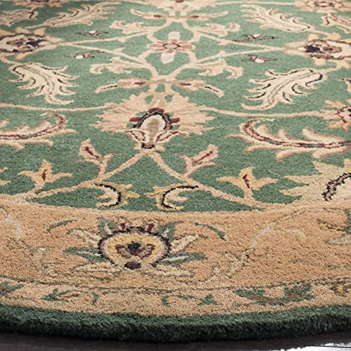 SAFAVIEH Heritage Collection 6' Round Black / Beige HG628B Handmade Traditional Oriental Premium Wool Area Rug