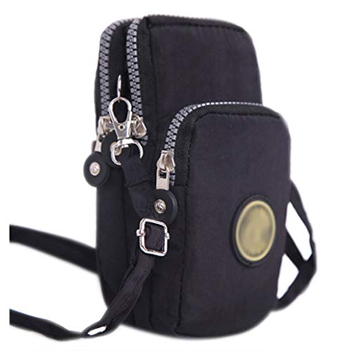 3-Layers Cellphone Pouch Wristlet Purse Waterproof Sports Armband Shoulder Bag Wallet