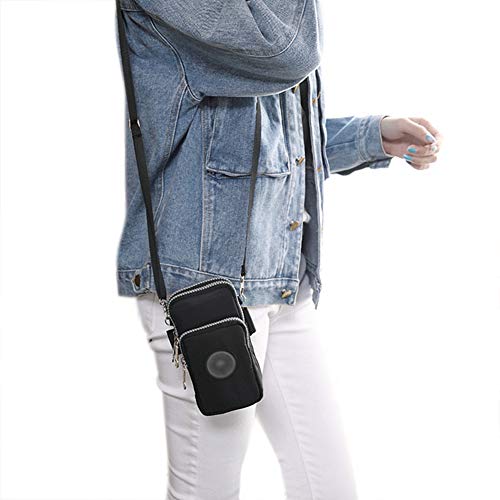 3-Layers Cellphone Pouch Wristlet Purse Waterproof Sports Armband Shoulder Bag Wallet
