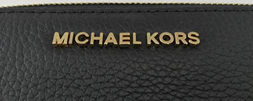 Michael Kors Jet Set Travel Continental Leather Wallet/Wristlet - Black/Gold, Medium