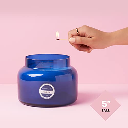Capri Blue Jumbo Scented Candle with Glass Candle Holder - Luxury Aromatherapy Candle - 48 Oz - Volcano - Blue