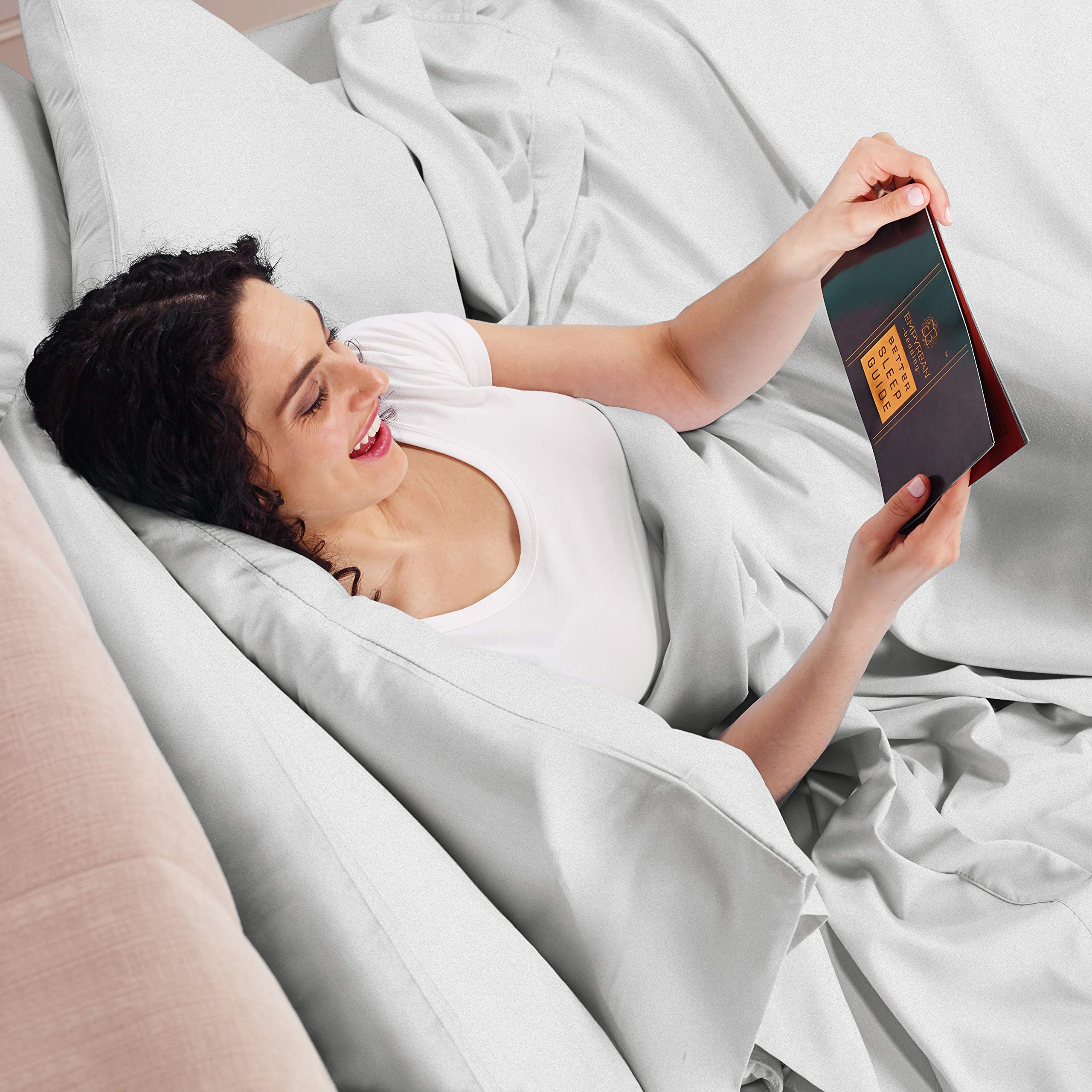 Empyrean Full Size Sheets - 4 PC Super Soft Bed Sheets Full Size - Double Brushed Microfiber Full Size Bed Sheets - Hotel Luxury Silver Light Gray Full Size Sheet Sets, with 4 Corner Elastic Straps