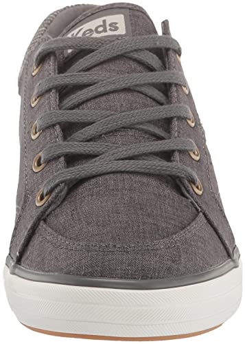 Keds Center 2 Lace Up, Sneaker Womens, Grey Cotton Slub, 7 Medium