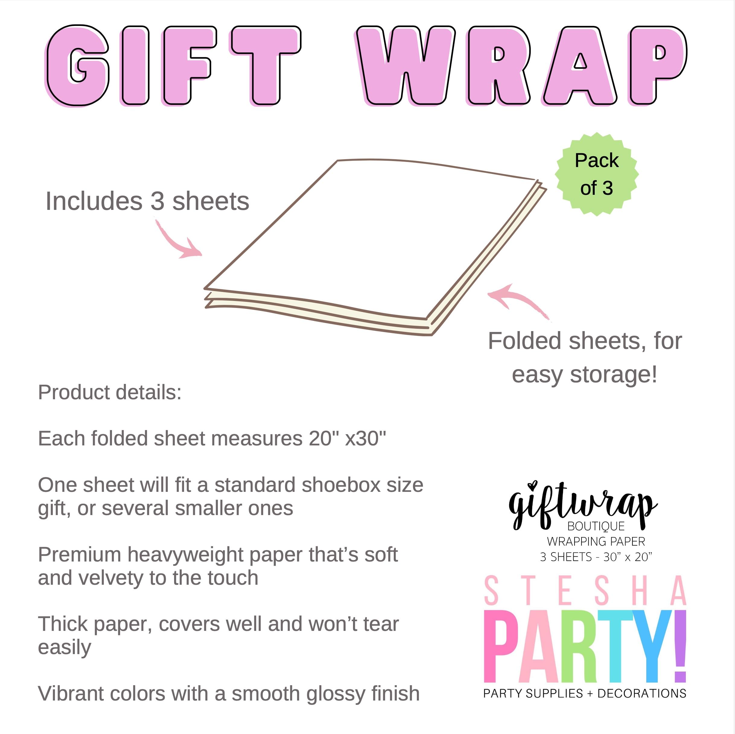 Pirate Wrapping Paper - Party Supplies - Gift Wrap - 30 x 20 Inch (3 Sheets)