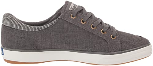 Keds Center 2 Lace Up, Sneaker Womens, Grey Cotton Slub, 7 Medium