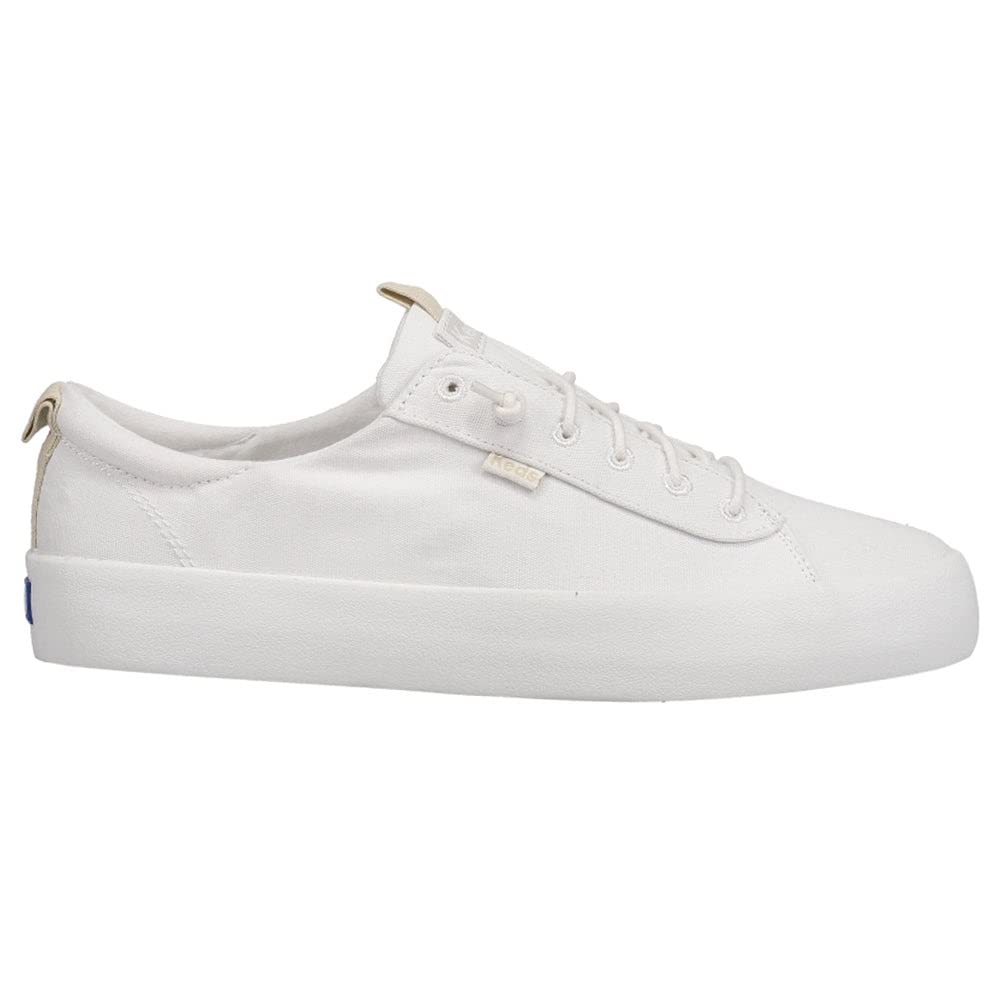 Keds Kickback Canvas Slip on, Sneaker Womens, White, 9.5 Medium