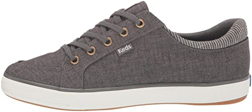 Keds Center 2 Lace Up, Sneaker Womens, Grey Cotton Slub, 7 Medium