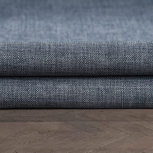 HPD HALF PRICE DRAPES Italian Linen Curtains for Bedroom & Living Room 96 Inches Long Room Darkening Curtains (1 Panel), 50W X 96L, Sweden Blue