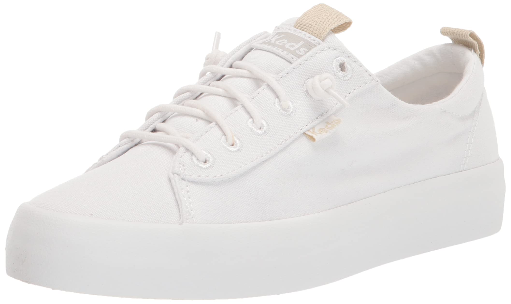 Keds Kickback Canvas Slip on, Sneaker Womens, White, 9.5 Medium