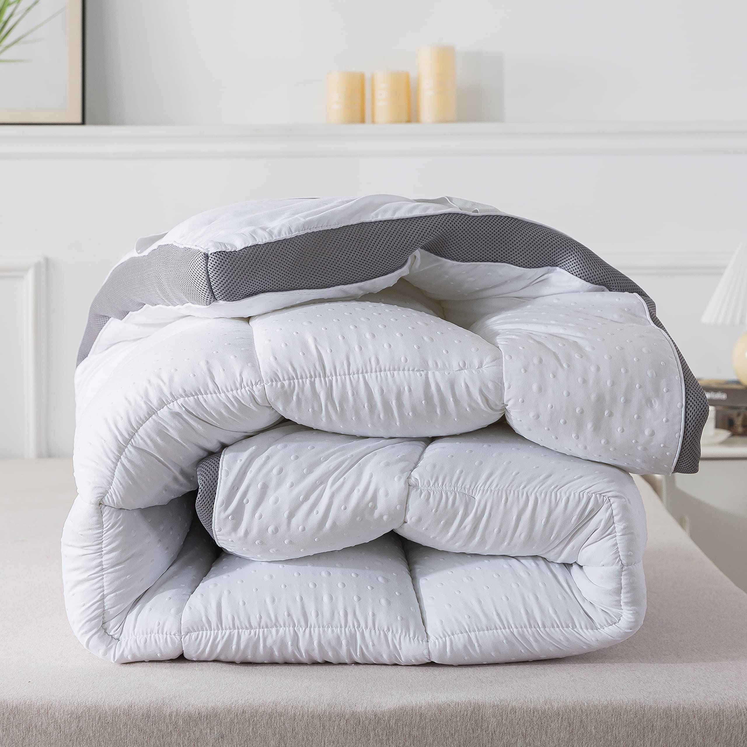 YZ HOMTEX Mattress Topper Full Mattress Pad Protector - Quality Plush Luxury Down Alternative Pillow Top - 3inch Extra Thick Mattress Cover (Full Size ), White