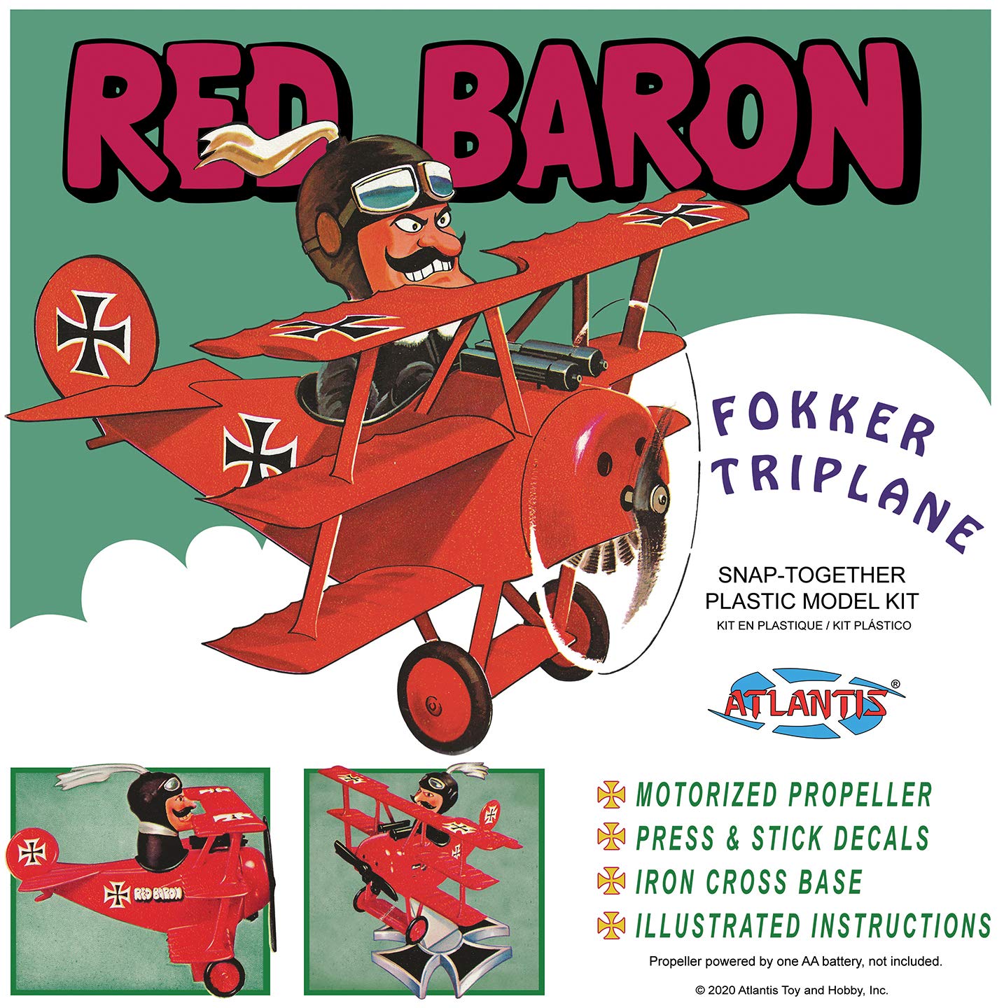 Atlantis The Red Baron and His Fokker Triplane Snap Model kit
