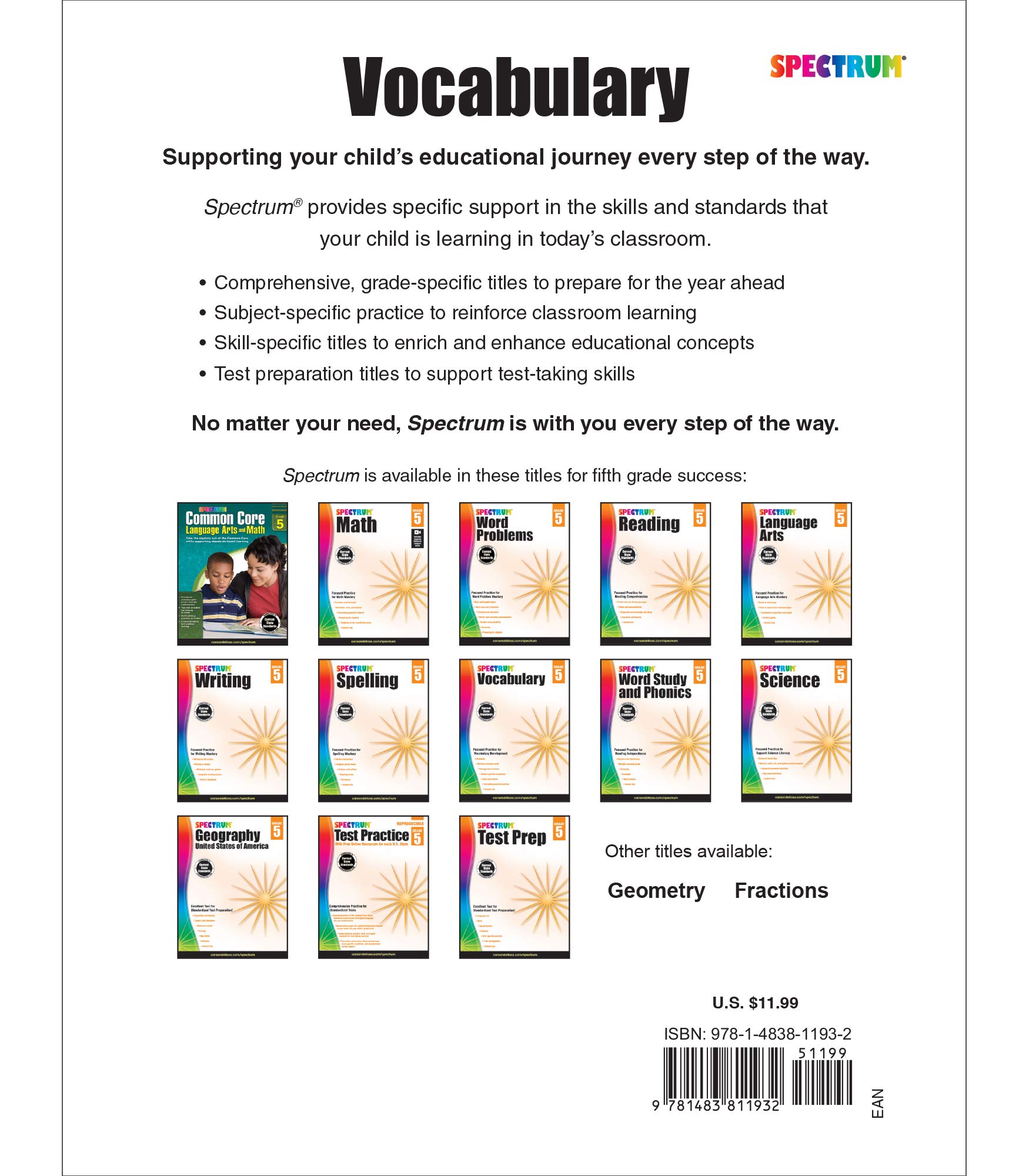 Spectrum Vocabulary, Grade 5