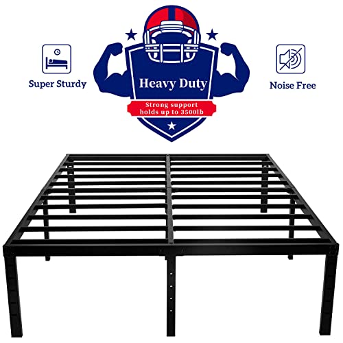 AMSEJOPS California King Bed Frames, 18 Inches Heavy Duty Metal Platform Bedframe with Steel Slat Support, No Box Spring Needed, Noise-Free, Easy Assembly
