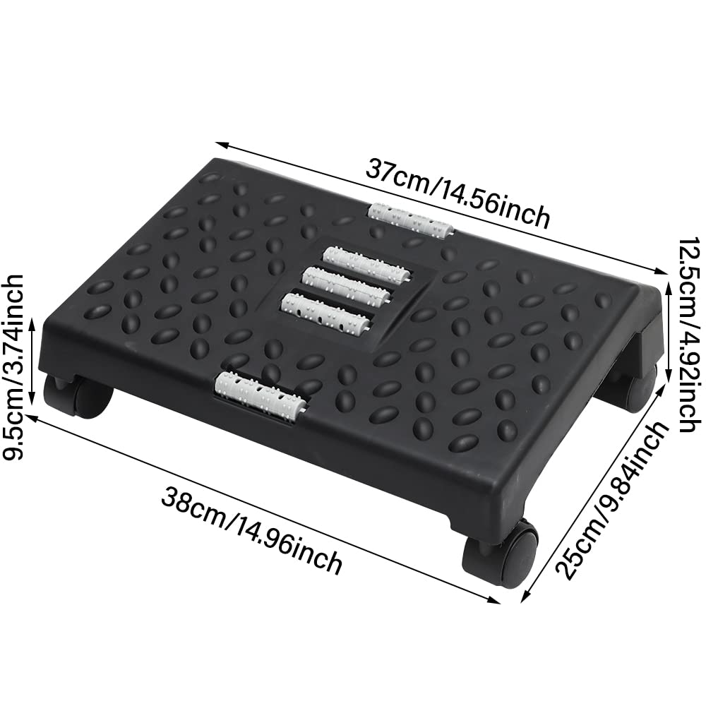 APVTI Foot Rest for Under Desk, Foot Stool -6 Height Adjustable with Massage Surface and Roller for Home Office, All Ages