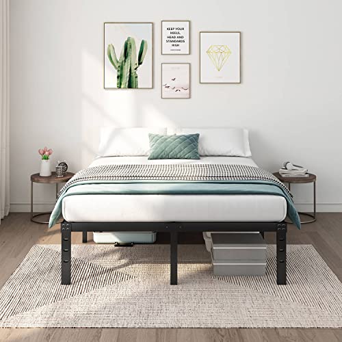 AMSEJOPS California King Bed Frames, 18 Inches Heavy Duty Metal Platform Bedframe with Steel Slat Support, No Box Spring Needed, Noise-Free, Easy Assembly