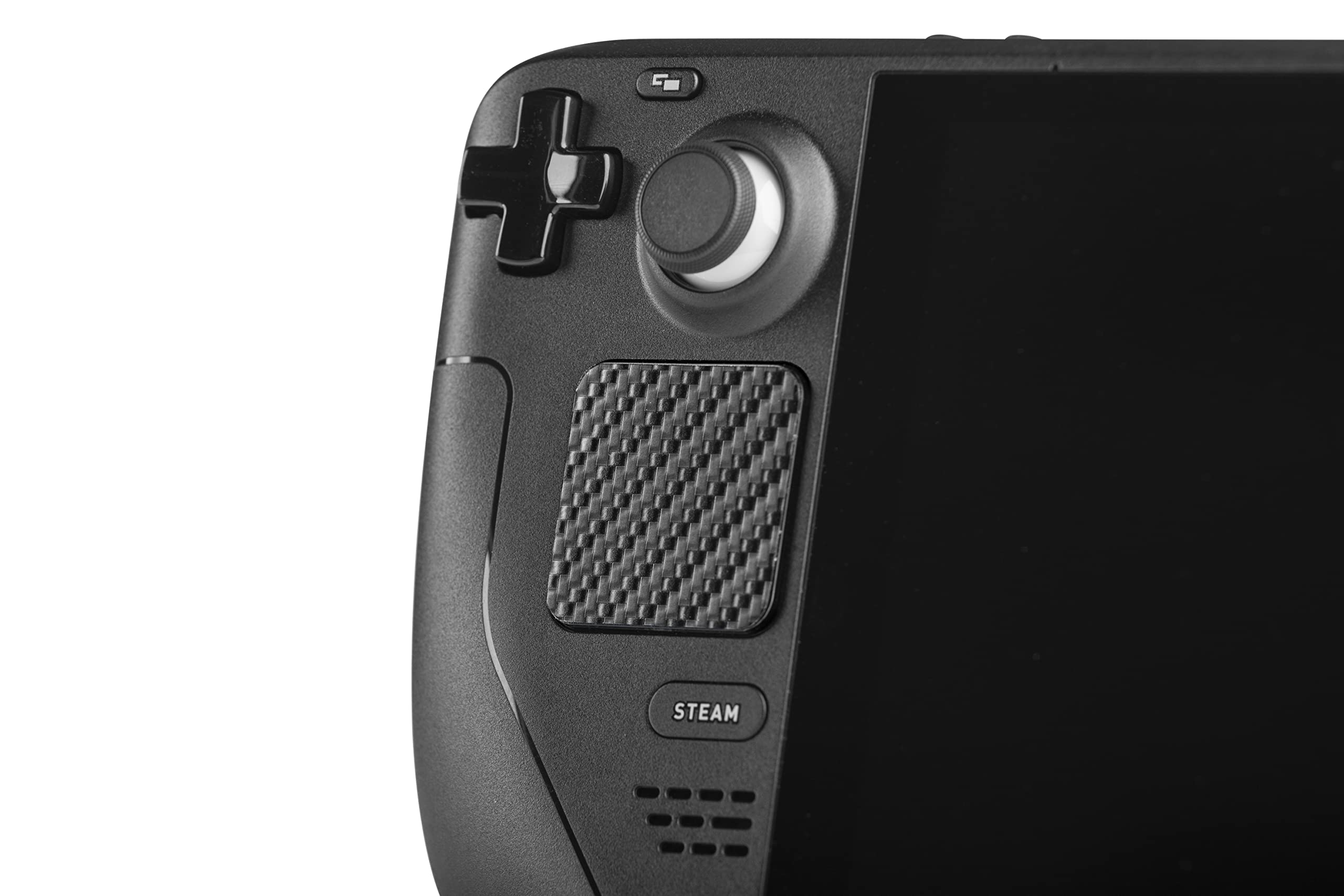 TouchProtect Steam Deck Grip Kit - Front touchpad and back button skin set. Steam Deck accessory bundle. (Carbon Fiber Black)