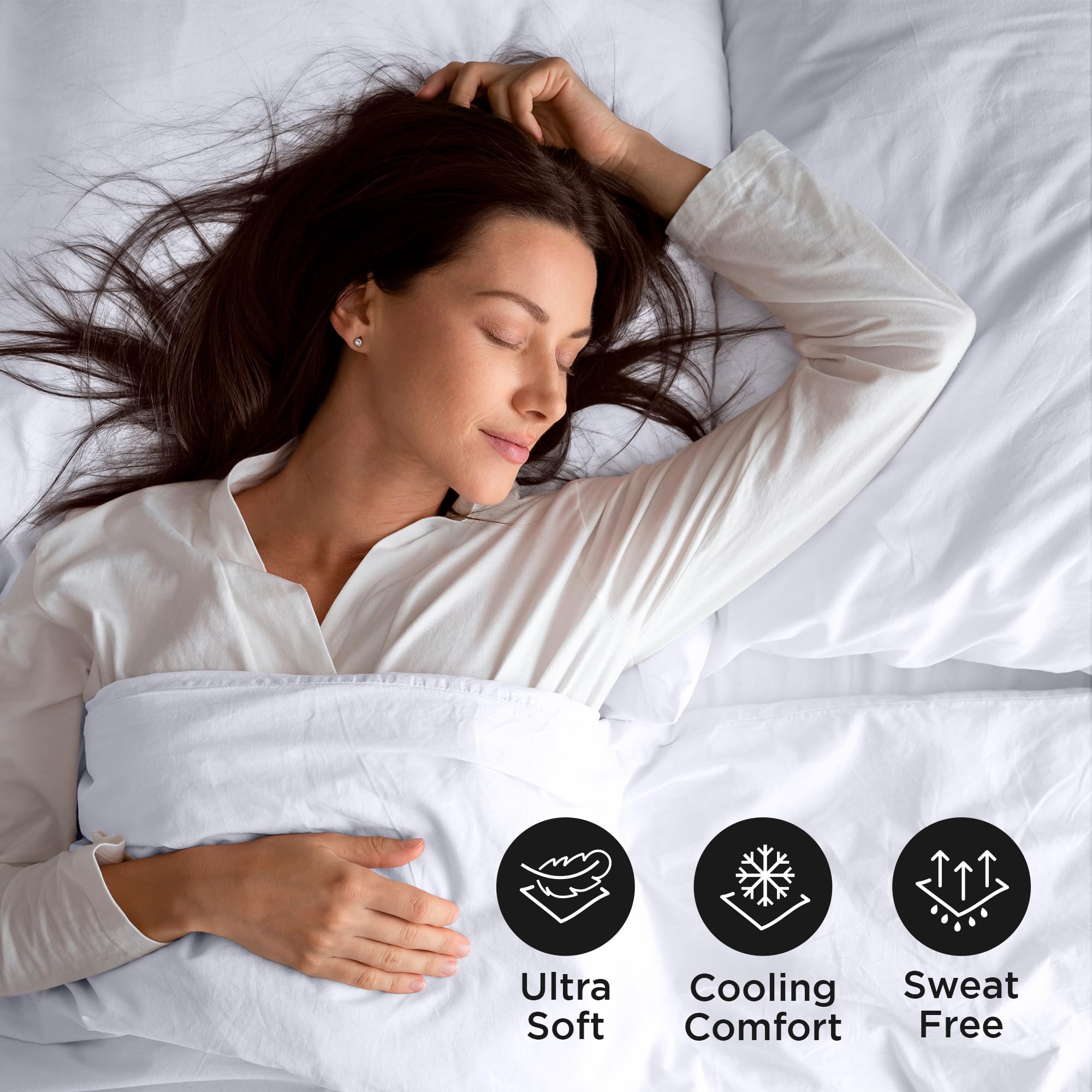 Royale Linens California King Flat Sheet - Ultra Soft Brushed 1800 Microfiber Flat Sheets Only - Wrinkle Free & Stain Resistant - Hotel Quality Top Sheet for Bed (King Cal, White)