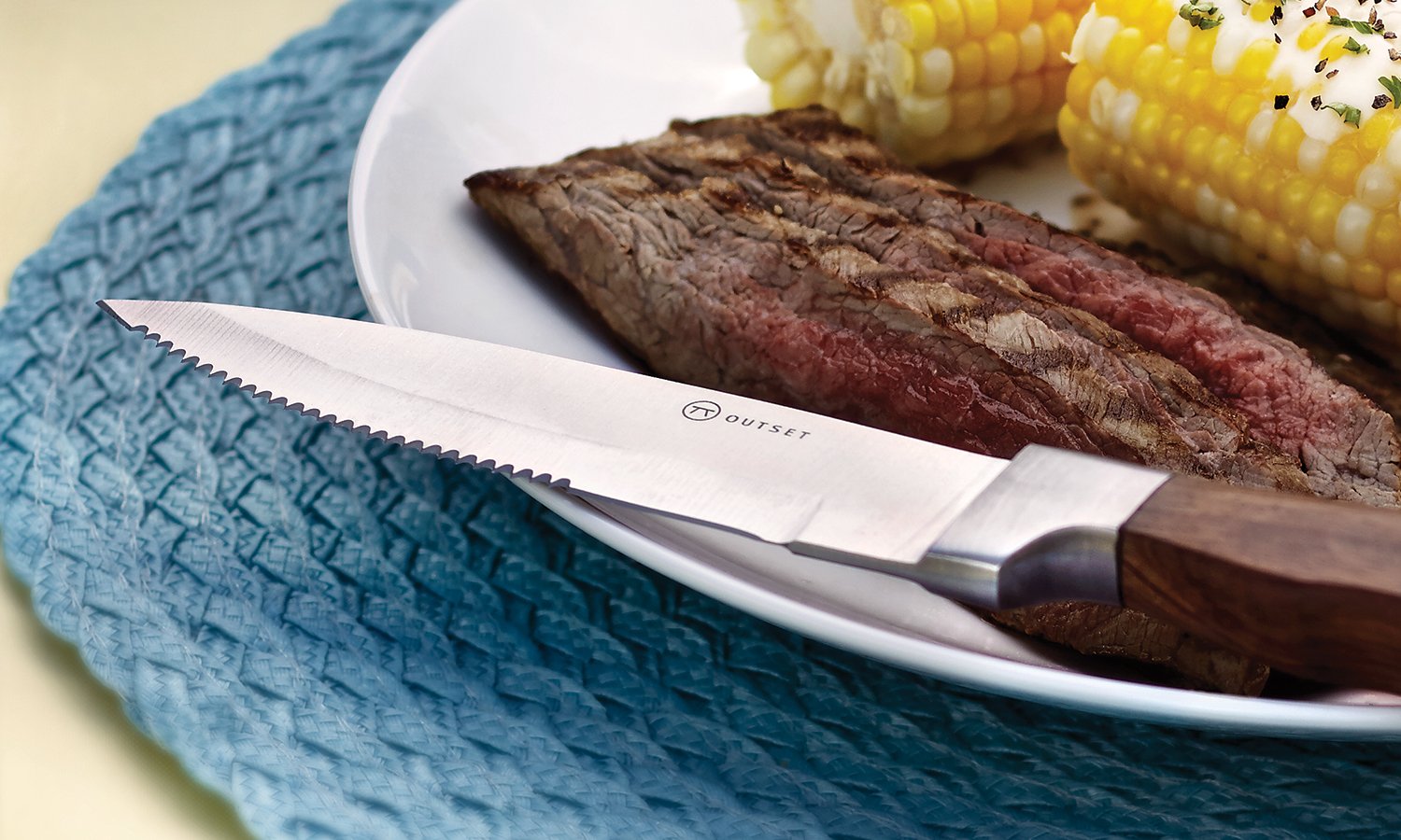Outset QJ91 Jackson Steakhouse Knife Set, 0.75 x 1 x 10.25 inches, Brown