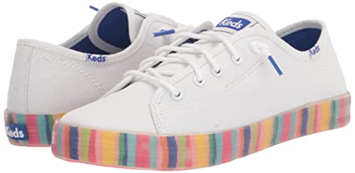 Keds Kickstart Seasonal Sneaker, White/Multi, 13 US Unisex Big Kid