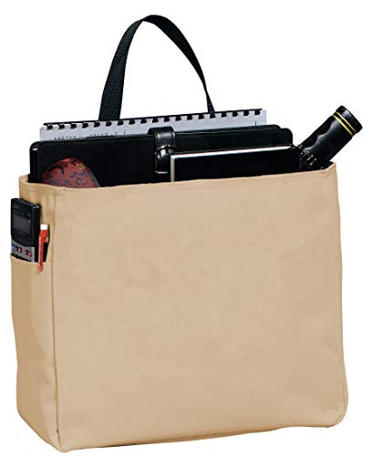 all about me company Personalized Monogrammed Shoulder Bag with Custom Text Essential Canvas Tote Bag with Customizable Embroidered Monogram (Stone)