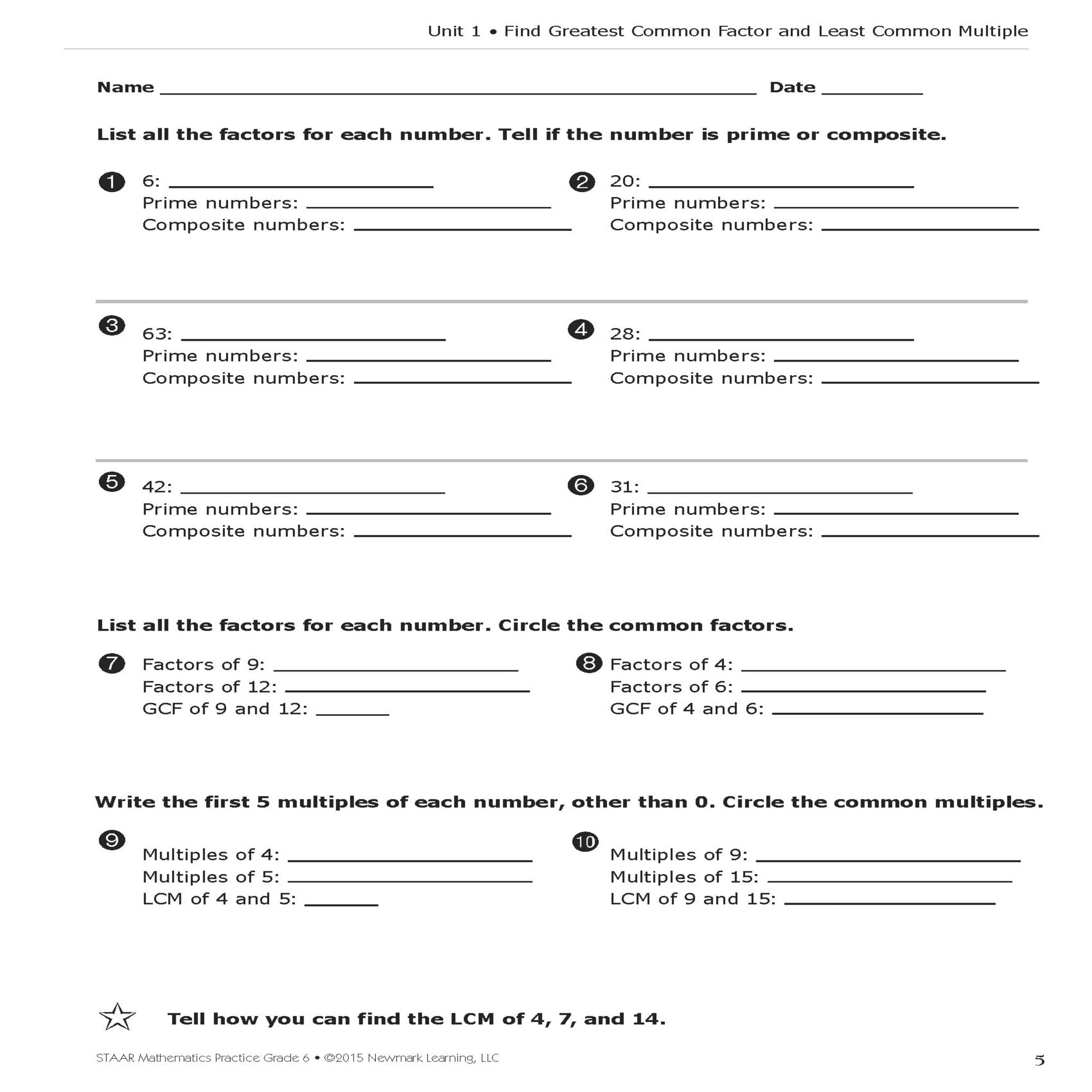Staar Mathematics Practice Grade 6 II Teacher Resource