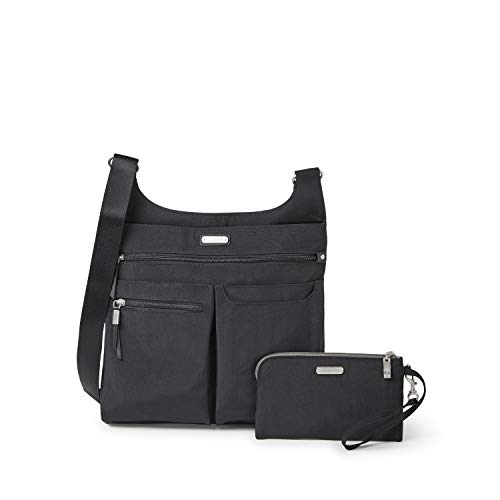 Baggallini Womens On Track Zip Crossbody With Rfid Phone Wristlet Handbags, Black, One Size US