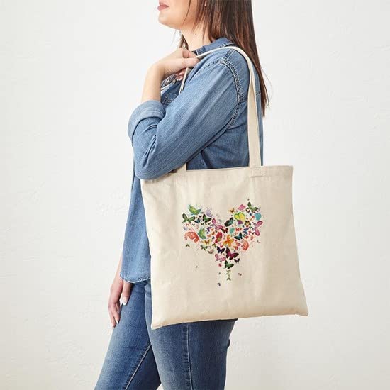 CafePress Heart Of Butterflies Tote-Bag Natural Canvas Tote-Bag,Shopping-Bag