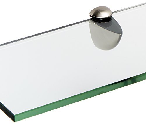 Spancraft Glass Peacock Glass Shelf, Brushed Steel, 6 x 36