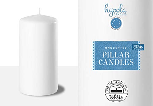 HYOOLA White Pillar Candles 2-inch x 4-inch - 24 Pack Unscented Bulk Pillar Candles - European Made