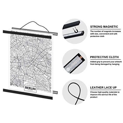 24x36 24x18 24x30 Poster Frame, Magnetic Wood Frame Frames for Photo Picture Canvas Artwork Wall Hanging (1 Pack, 24", Black)