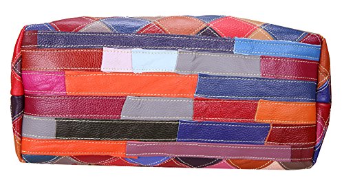 HESHE Women's Leather Shoulder Bags Cross Body Tote Handbags Purses with Flower Summer Style (Colorful-2B4021)