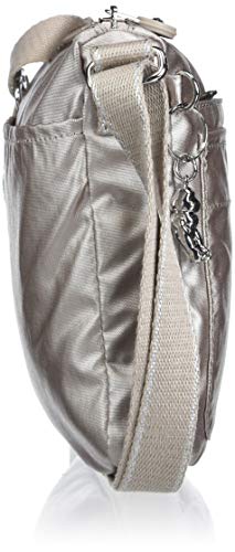 Kipling Women’s Sebastian Crossbody, Super Light, Durable Messenger, Nylon Shoulder Bag, Metallic Glow