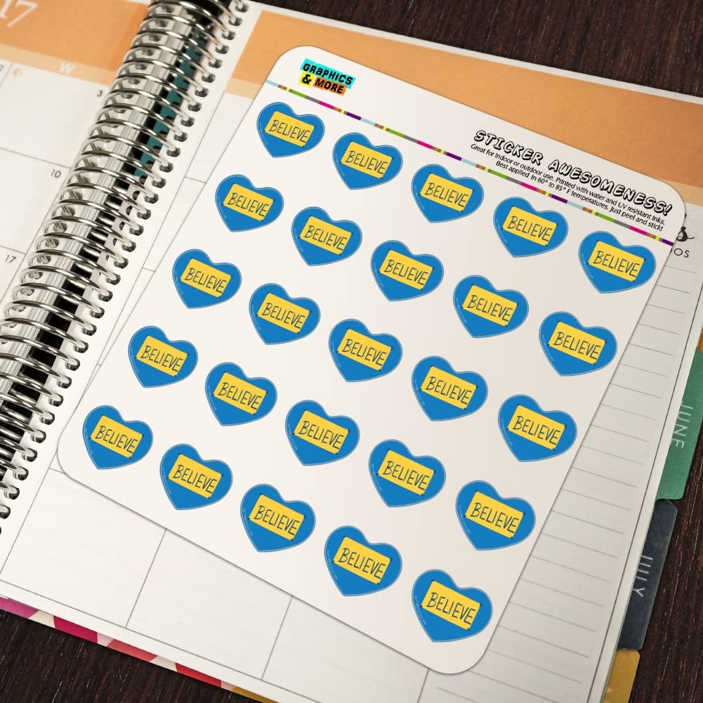 Ted Lasso Believe Heart Shaped Planner Calendar Scrapbook Craft Stickers