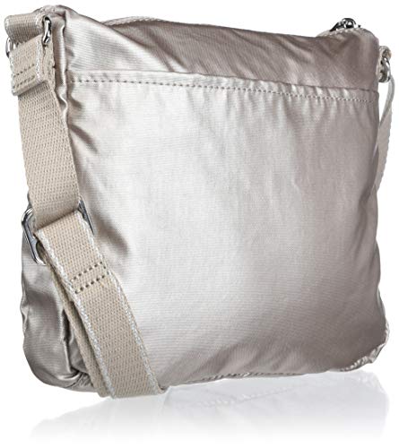 Kipling Women’s Sebastian Crossbody, Super Light, Durable Messenger, Nylon Shoulder Bag, Metallic Glow