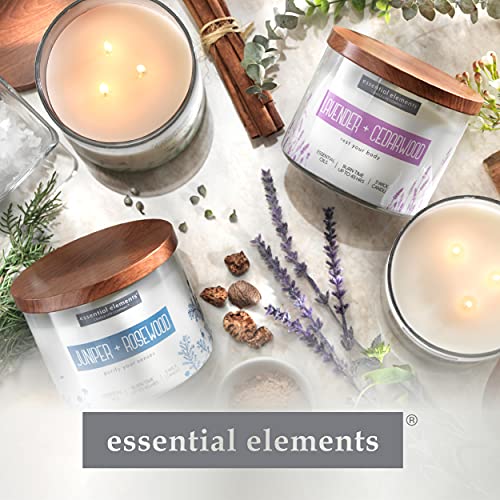 Essential Elements Lavender and Cedarwood Single-Wick Aromatherapy Candle with 50 Hours of Burn Time, 9 oz. Jar, Off White