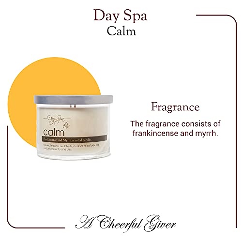 A Cheerful Giver Day Spa Frankincense and Myrrh Scented Candle - 11-Ounce Soy Candle with 55 hours Burn Time - Birthday Gift for Women