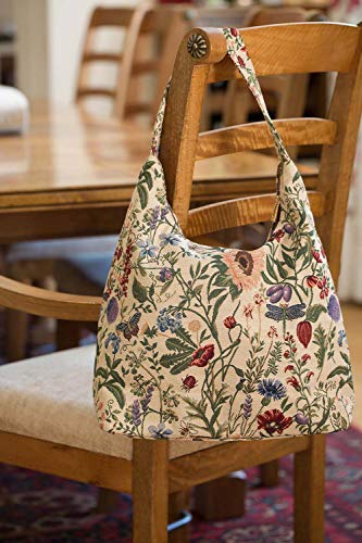 Signare Tapestry Hobo Shoulder bag slough purse for Women with Beautiful Garden Design (HOBO-MGD)