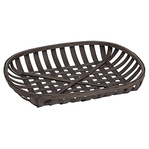 HUBERT® Tobacco Basket Oval Chip Wood- 28 1/2"L x 25 1/2"W x 4"H
