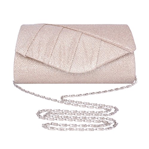 Adoptfade Womens Glitter Envelope Evening Clutch Vintage Bag,Gold