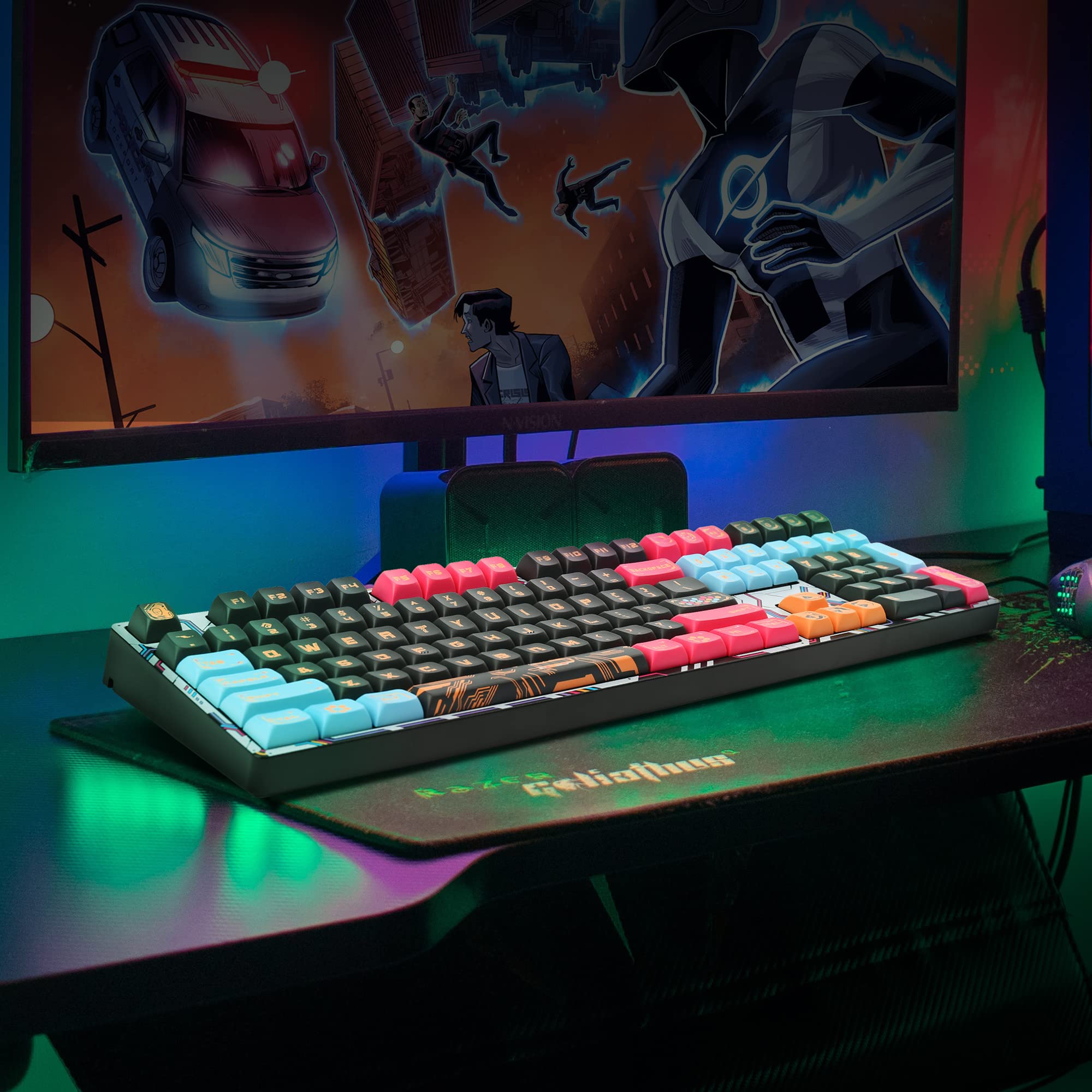 DUSTSILVER Mechanical Keyboard PC Gaming Keyboards Quiet 108 Keys Hot-swappable Keyboard Optical Black Switch +35 PBT Keycaps Anti-Ghosting USB Wired Programmable for Windows Mac Laptop