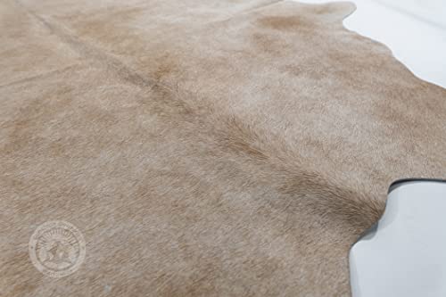 Genuine Palomino White and Beige Cowhide Rug 6 x 7-8 ft. 180 x 240 cm