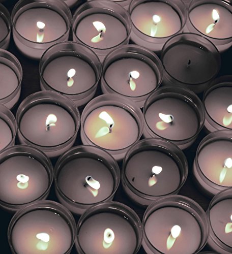 Harmonic Blossom Glass Votives 24 Pack - Premium White Unscented Votive Candles in Clear Elegant Holders - 15 Hour Long Lasting Burn Time - for Weddings, Parties and Event Decoration Centerpieces