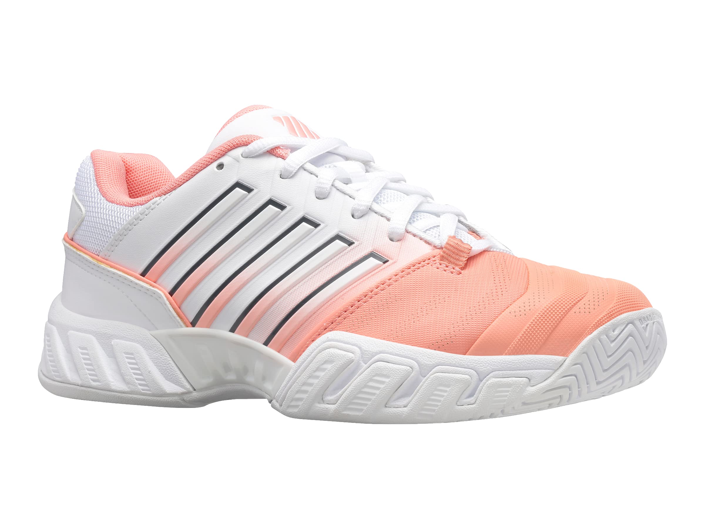K-Swiss Women's Bigshot Light 4 Tennis Shoe, Peach Amber/White/Asphalt, 9.5 M