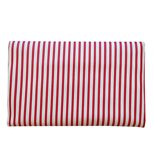 JNB Striped Envelope Clutch, Red