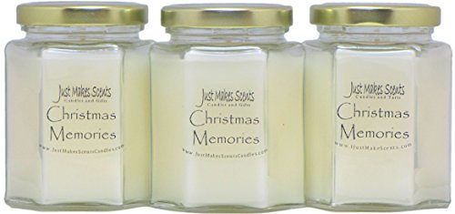 Just Makes Scents 3 Pack - Christmas Memories (Cinnamon, Clove & Vanilla) Blended Soy Candle