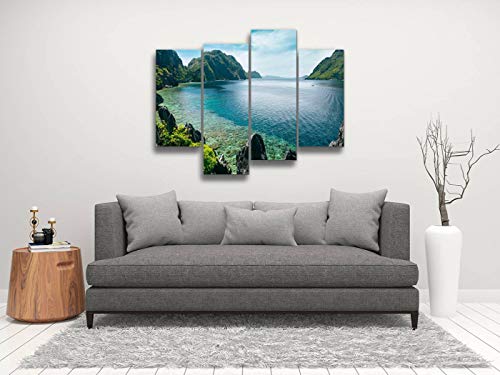 El Nido, Philippines Canvas Wall Art Hanging Paintings Modern Artwork Abstract Picture Prints Home Decoration Gift Unique Designed Framed 4 Panel