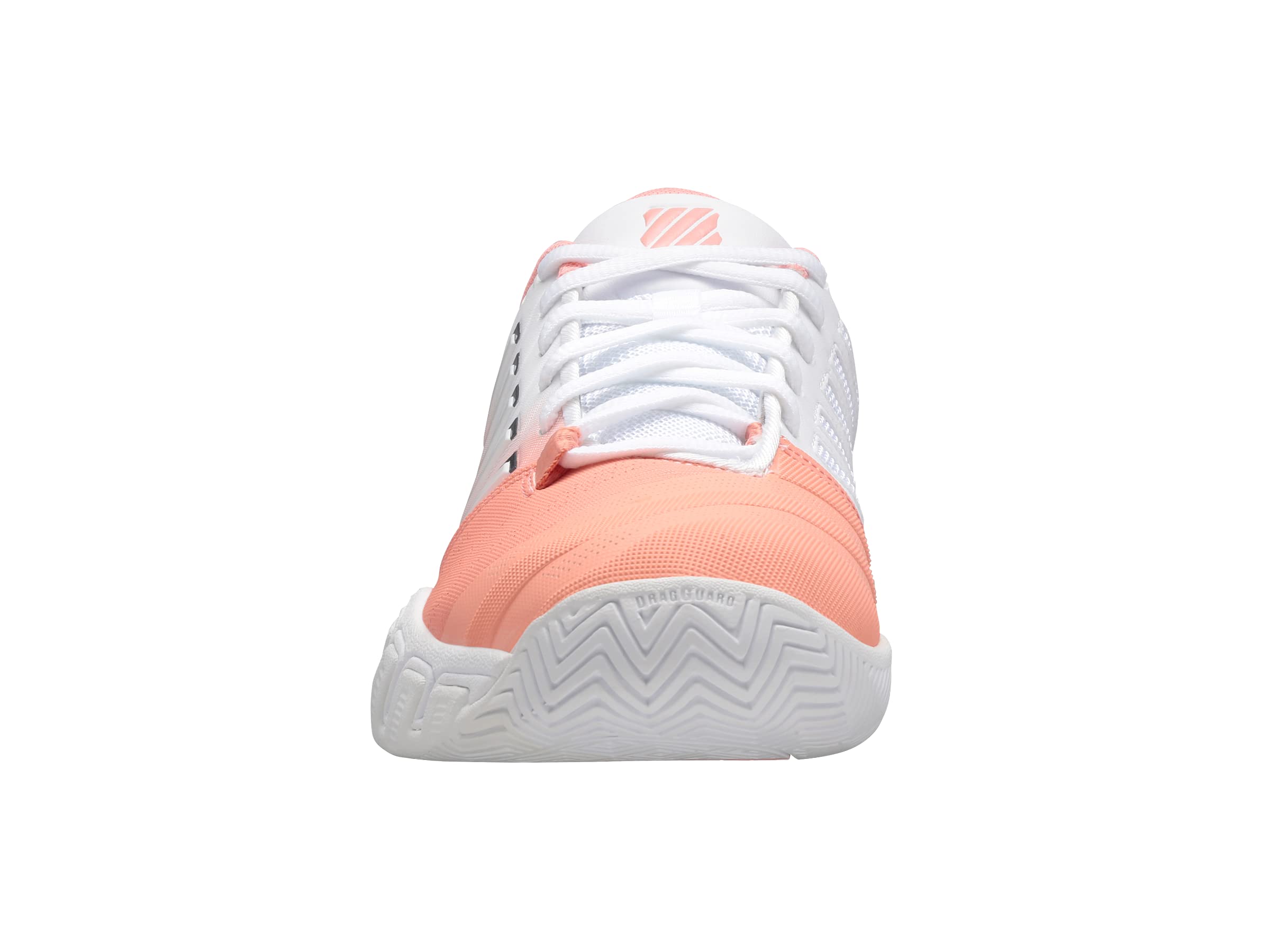 K-Swiss Women's Bigshot Light 4 Tennis Shoe, Peach Amber/White/Asphalt, 9.5 M