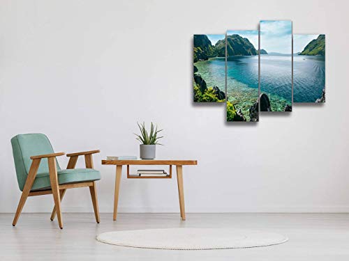 El Nido, Philippines Canvas Wall Art Hanging Paintings Modern Artwork Abstract Picture Prints Home Decoration Gift Unique Designed Framed 4 Panel