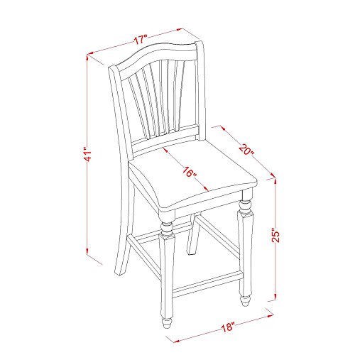 East West Furniture CHEL9-MAH-C Square Counter Height Table8 Stools Set 9 Pc-Linen Fabric Kitchen Chairs Seat-Mahogany Finish Dining Room Table and Frame