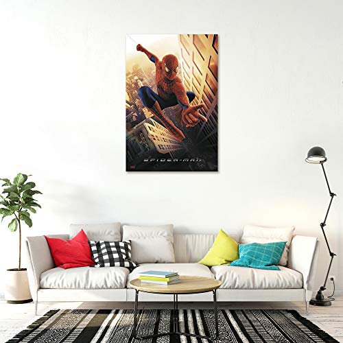 POSTER STOP ONLINE Spider-Man - Movie Poster (Spiderman Swinging in New York City) (Size 27 x 40)